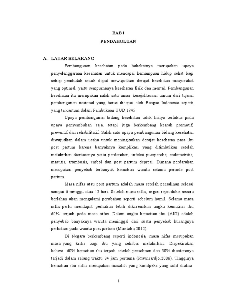 Askep Post Partum Normal | PDF