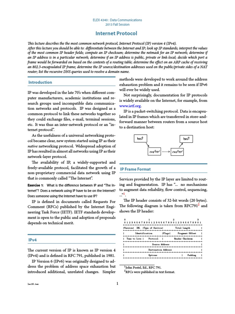 Internet Protocol: Native Networking Protocol. Widespread Adoption of ...