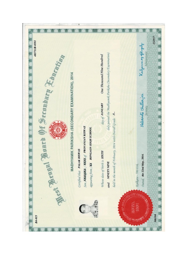 10 TH Certificate | PDF