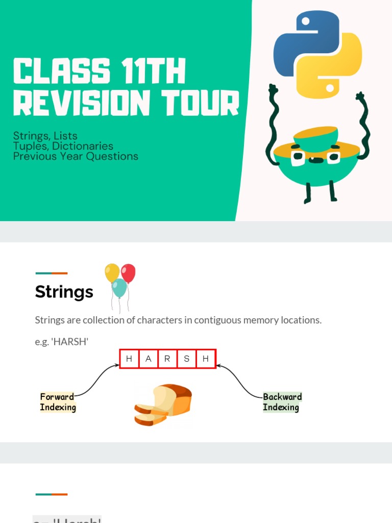 Class 12th Strings and List | PDF | String (Computer Science ...