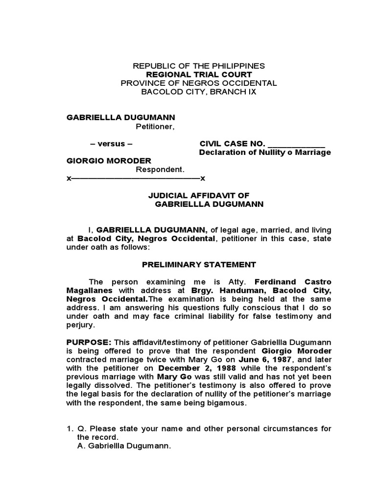 Judicial Affidavit | PDF | Affidavit | Perjury