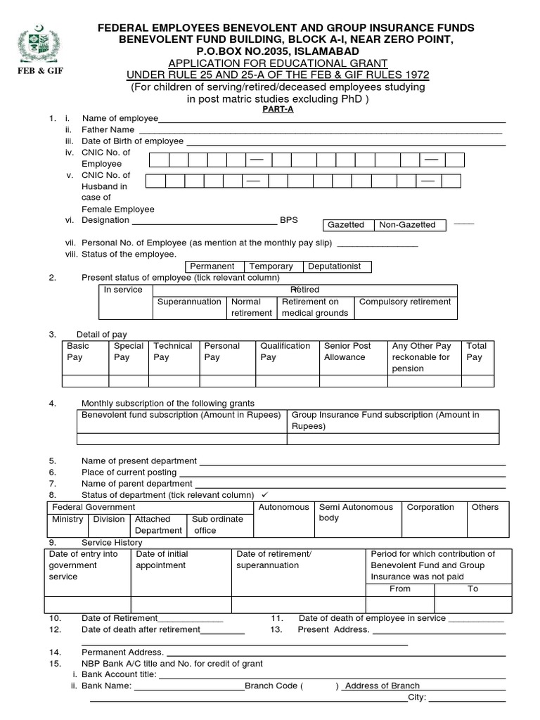 Application for Educational Grant from the Federal Employees Benevolent ...