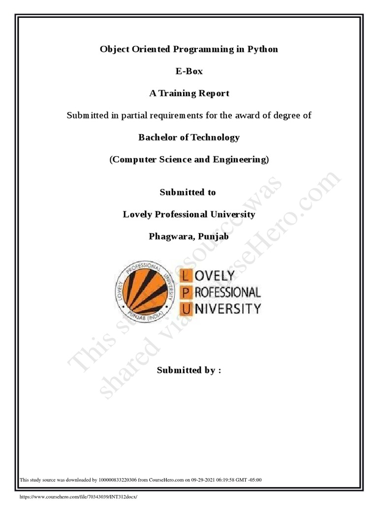 Summer Training Report | Download Free PDF | Object Oriented ... Summer Training Report | Download Free PDF | Object Oriented ...