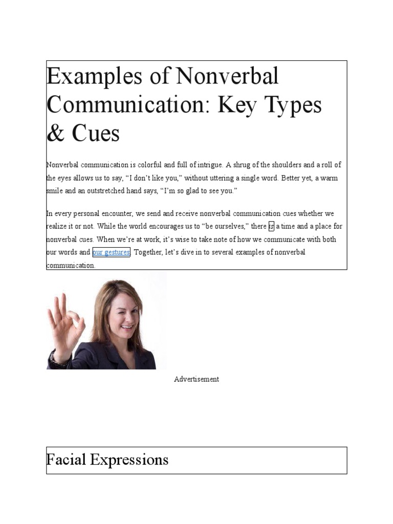 Examples of Nonverbal Communication: Key Types & Cues: Facial ...