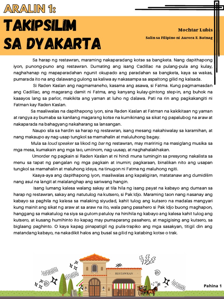 Aralin 1 TAKIPSILIM SA DYAKARTA SIPI | PDF