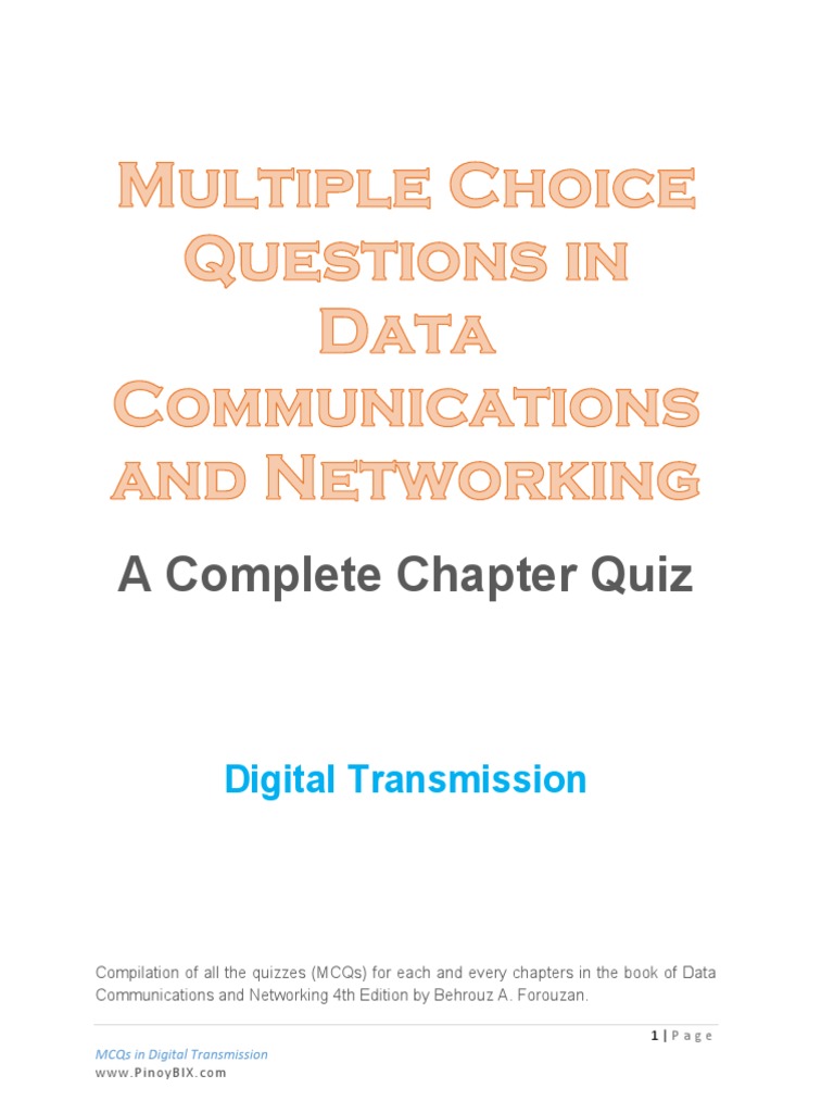 A Complete Chapter Quiz: Digital Transmission | PDF | Data Transmission | Electronic Engineering