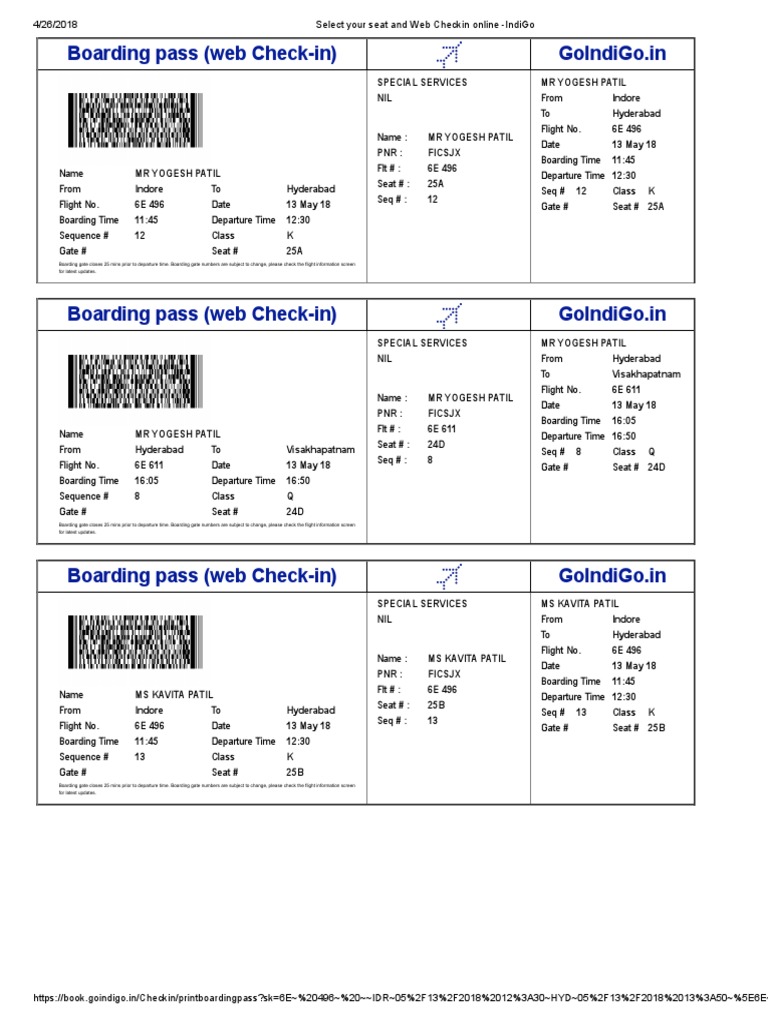 Indigo Boarding Pass