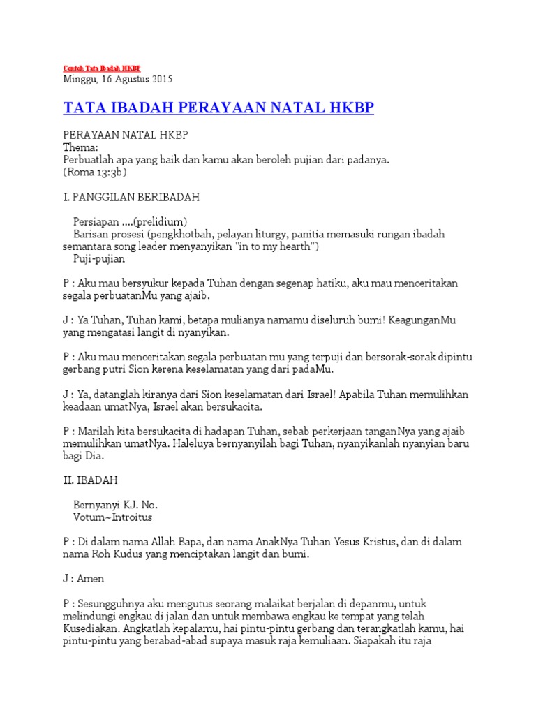 Contoh Tata Ibadah | PDF