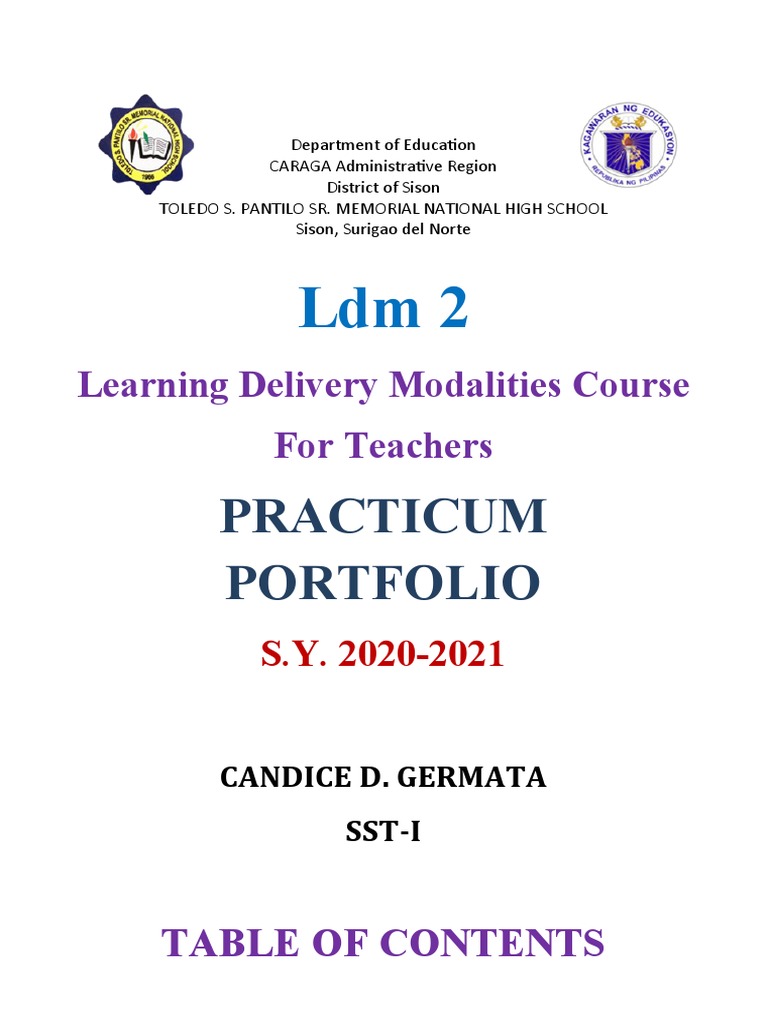 Practicum Portfolio: Learning Delivery Modalities Course For Teachers | PDF | Custard | Desserts