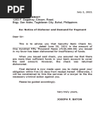 Sample Notice of Dishonor | PDF