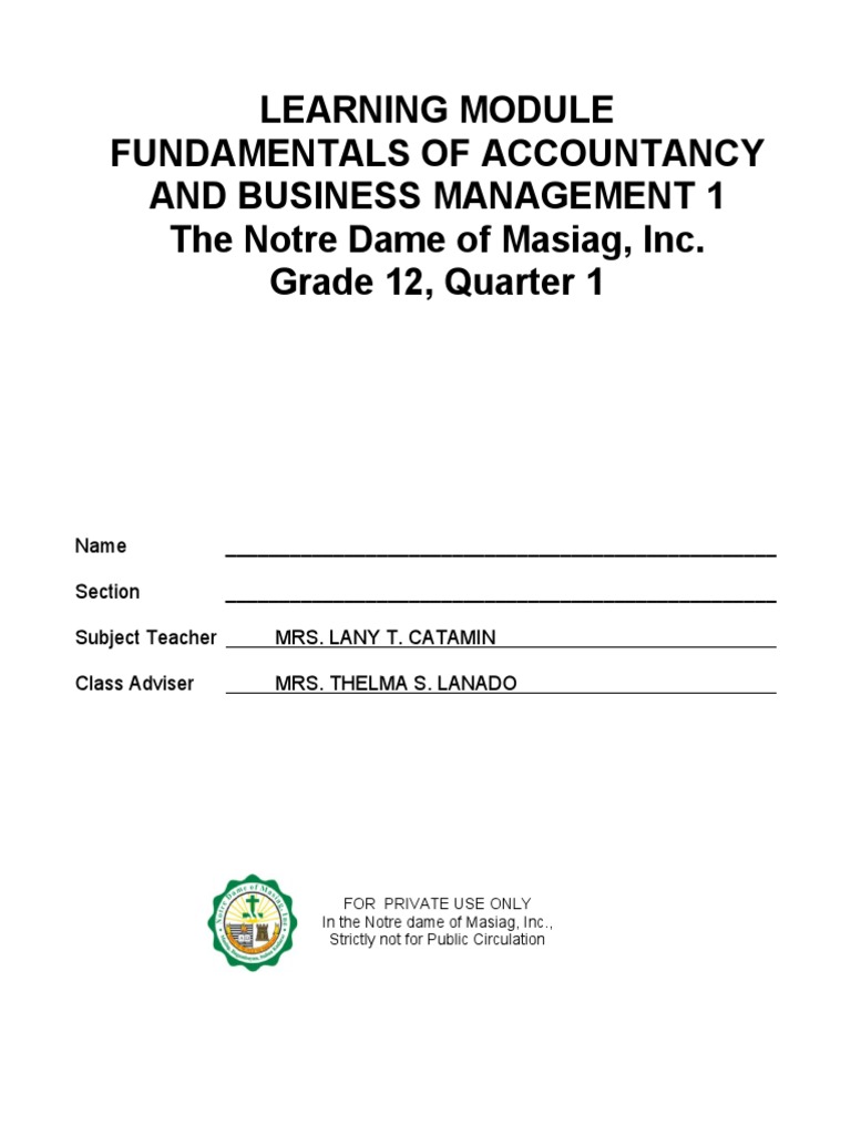 Abm 1 Learning Module Quarter 1 | PDF | Tropical Cyclones | Accounting