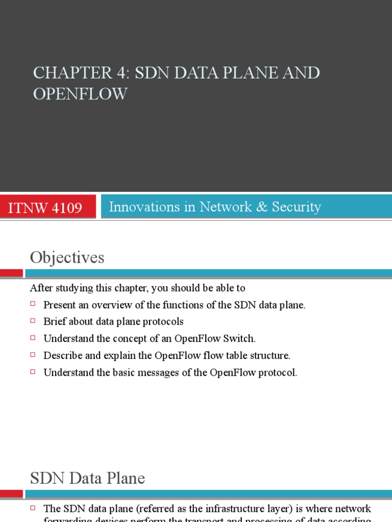 Chapter 4 SDN Data Plane and OpenFlow | PDF | Network Switch | Computer Network
