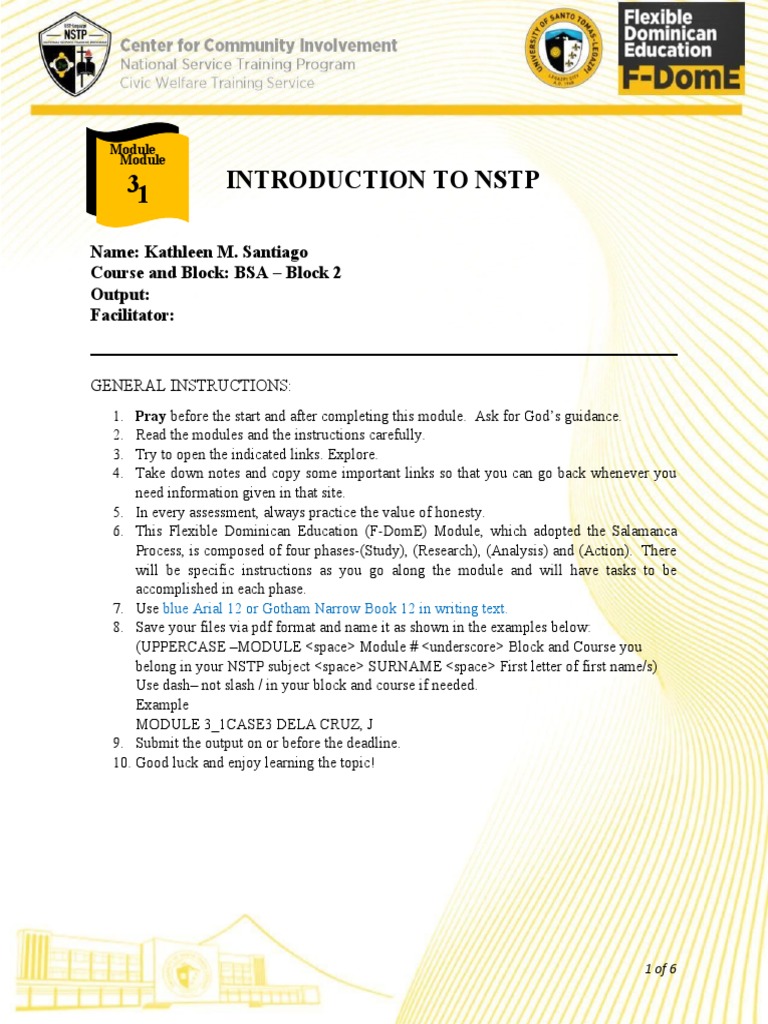 Answer Sheet - NSTP - Module 1-Introduction-to-NSTP | PDF | Poverty ...