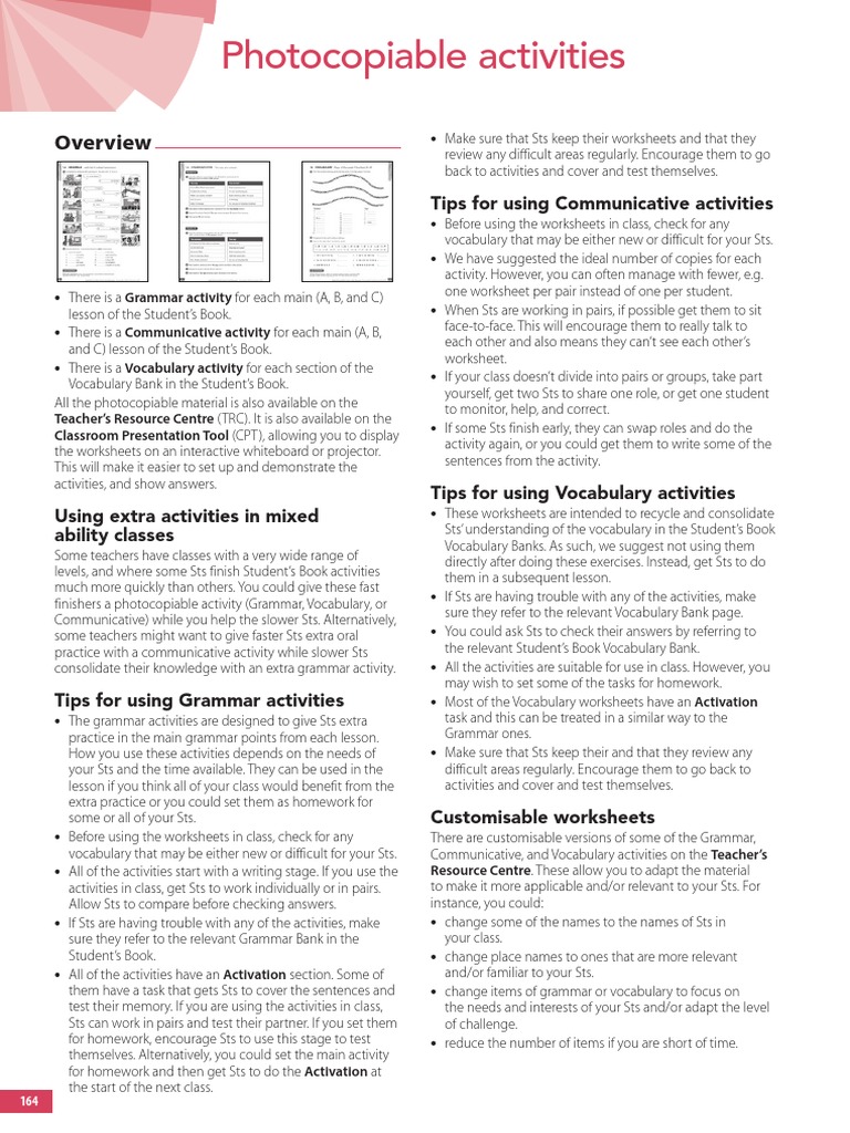 Photocopiable Activities: Tips For Using Communicative Activities | PDF ...