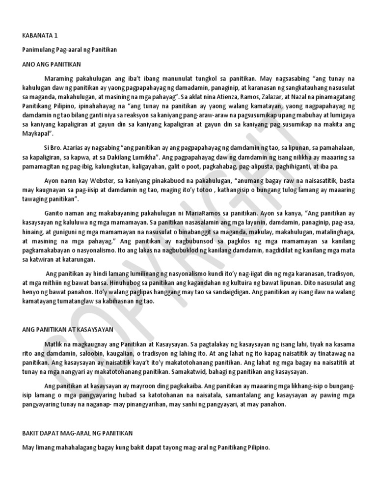 Kabanata 1 Batayang Kaalaman | PDF