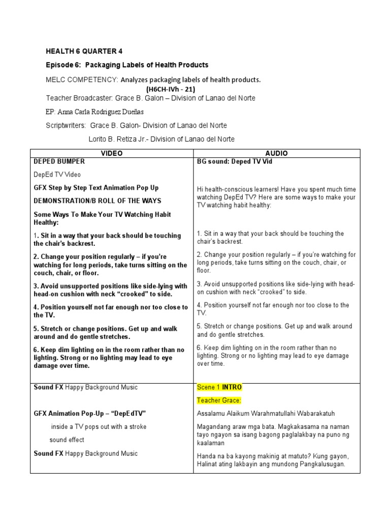 Health 6 Quarter 4 | Download Free PDF | Shelf Life | Nutrition Facts Label