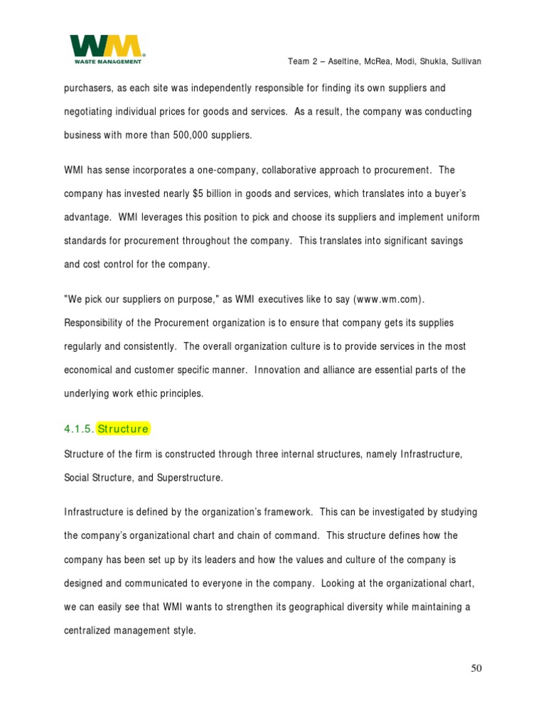 Waste Management - Org Chart | Download Free PDF | Supply Chain ...