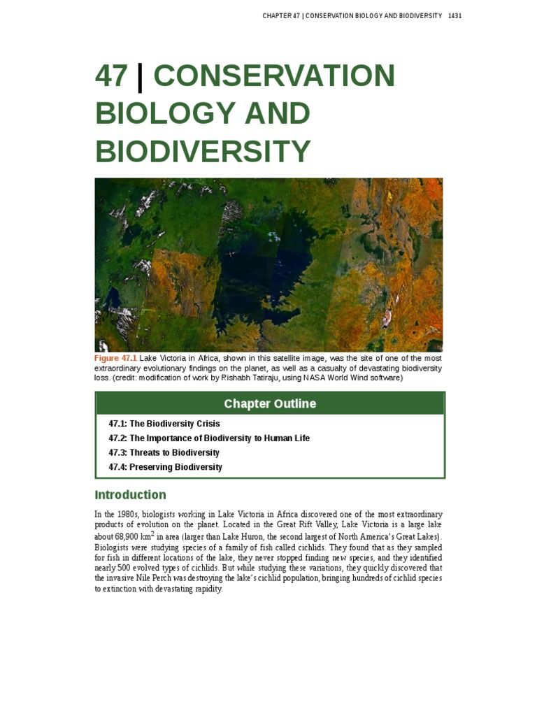 47 Conservation Biology and Biodiversity: Chapter Outline | PDF ...