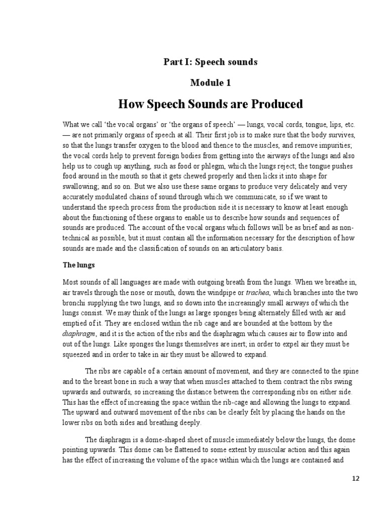 How Speech Sounds Are Produced | PDF | Human Voice | Larynx