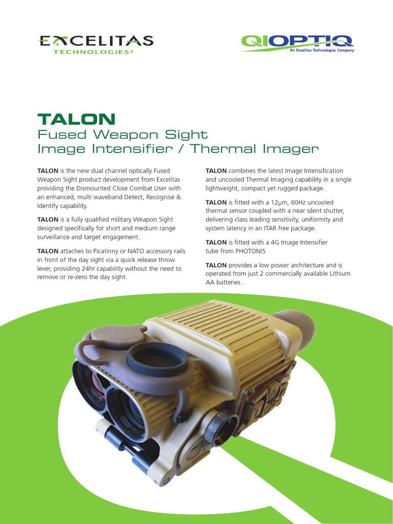 DL TALON Datasheet | PDF | Equipment | Manufactured Goods