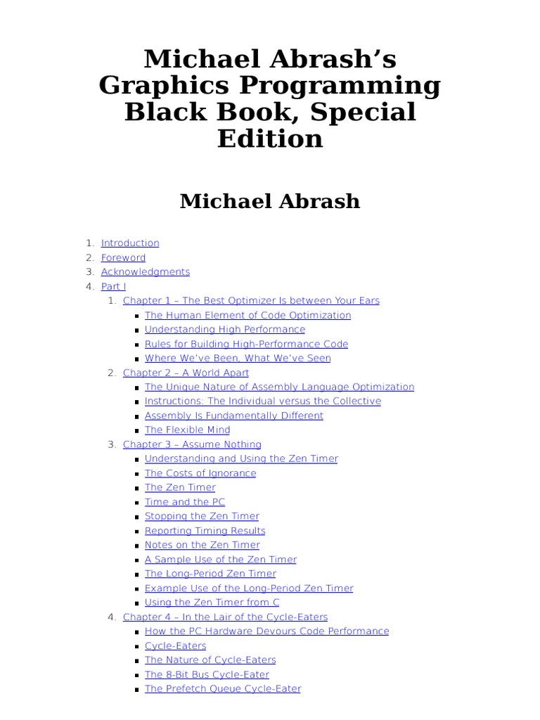 Abrash Black Book | PDF | Program Optimization | Computer Programming