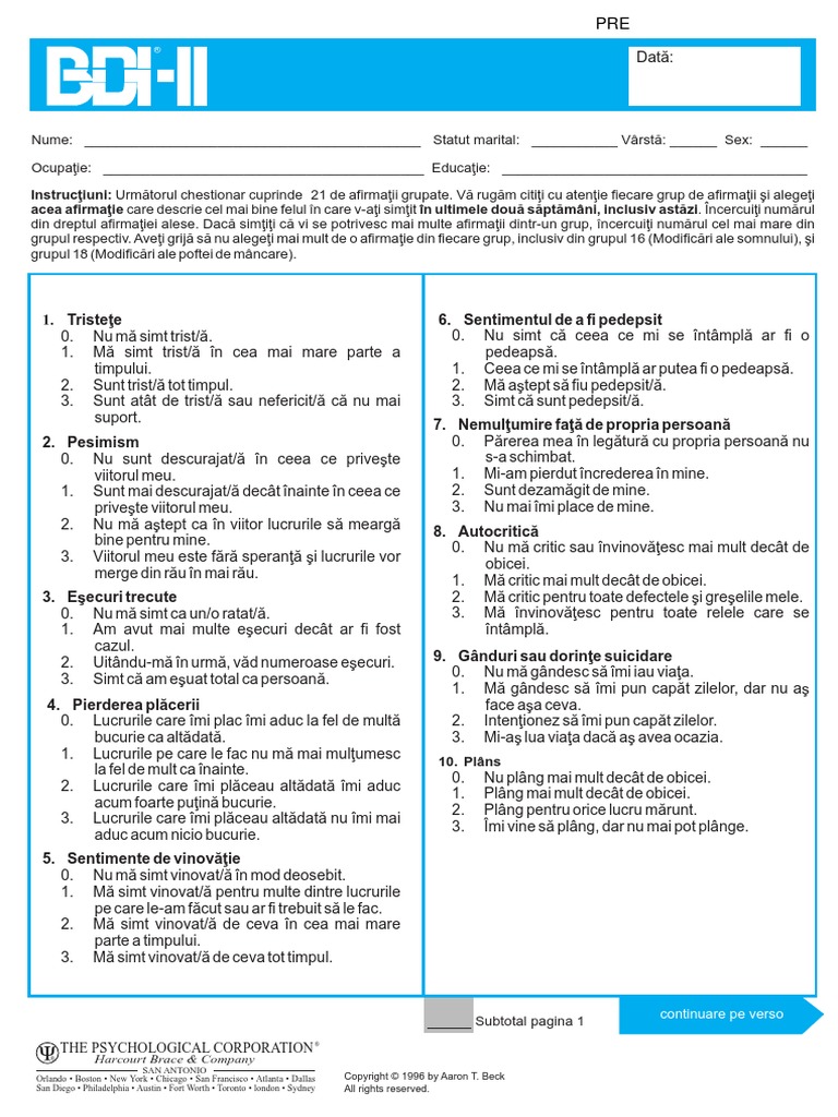 Bdi Ii Auswertung Interpretation – DECWEE