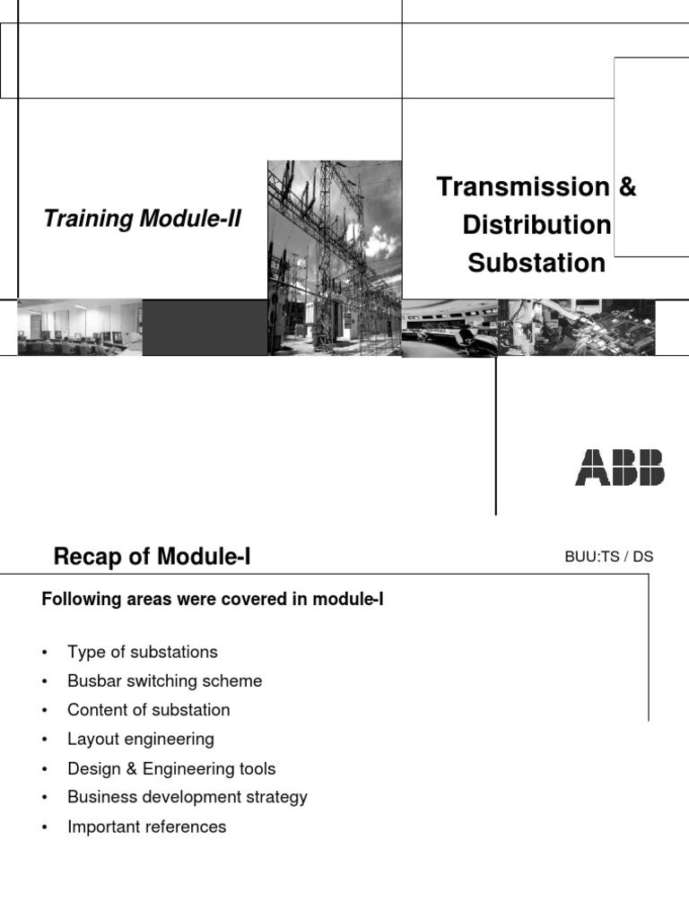 Transmission & Distribution Substation: Training Module-II | Download Free PDF | Electrical ...