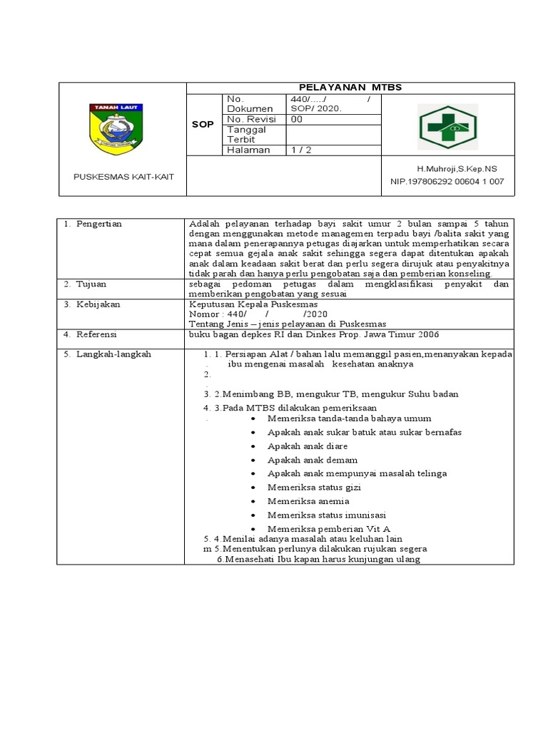 SOP MTBS, MTBM, Neonatus 2021 | PDF