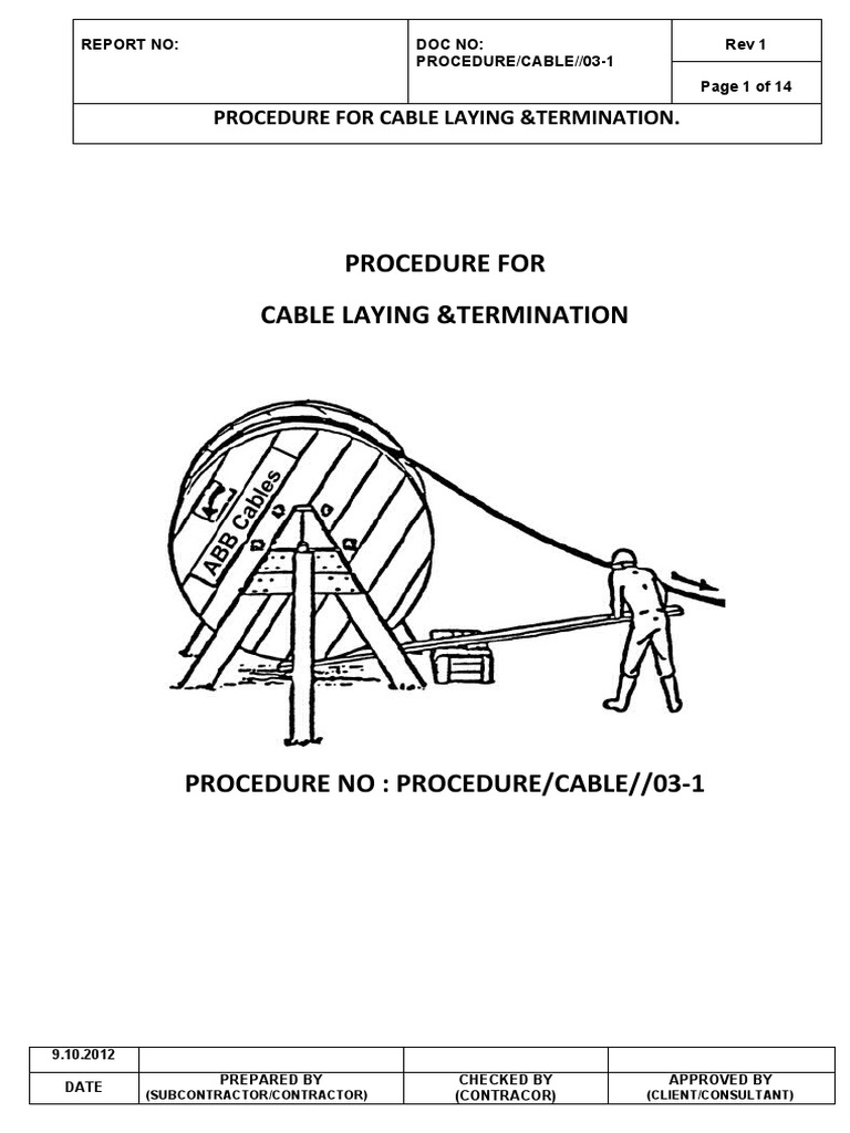 Cable Laying and Termination Procedure | PDF | General Contractor ...
