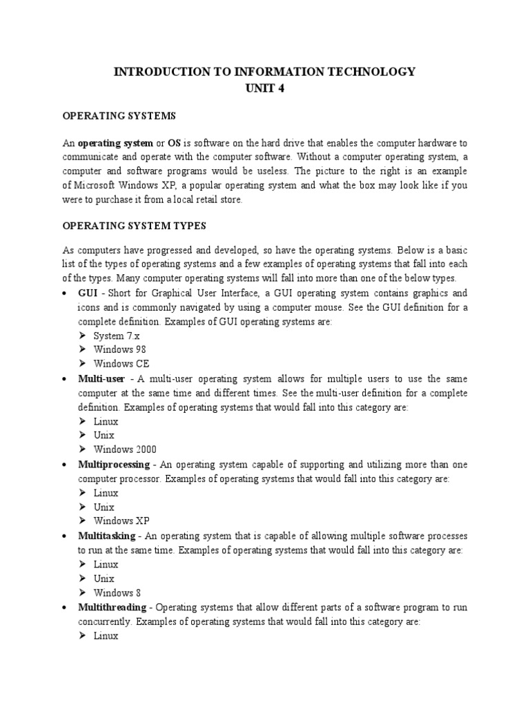 Information Technology Unit 4 | PDF | Operating System | Internet & Web