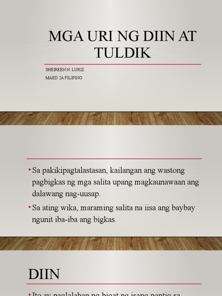 Mga Uri NG Diin at Tuldik | PDF