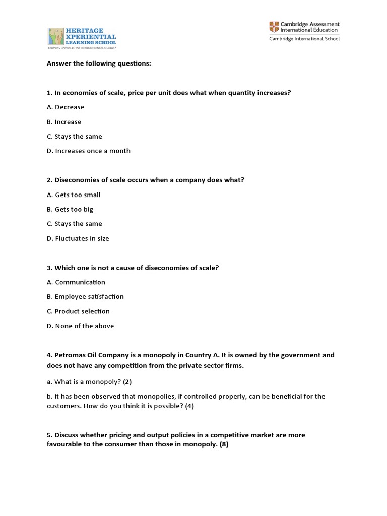 Worksheet Section 3 | PDF