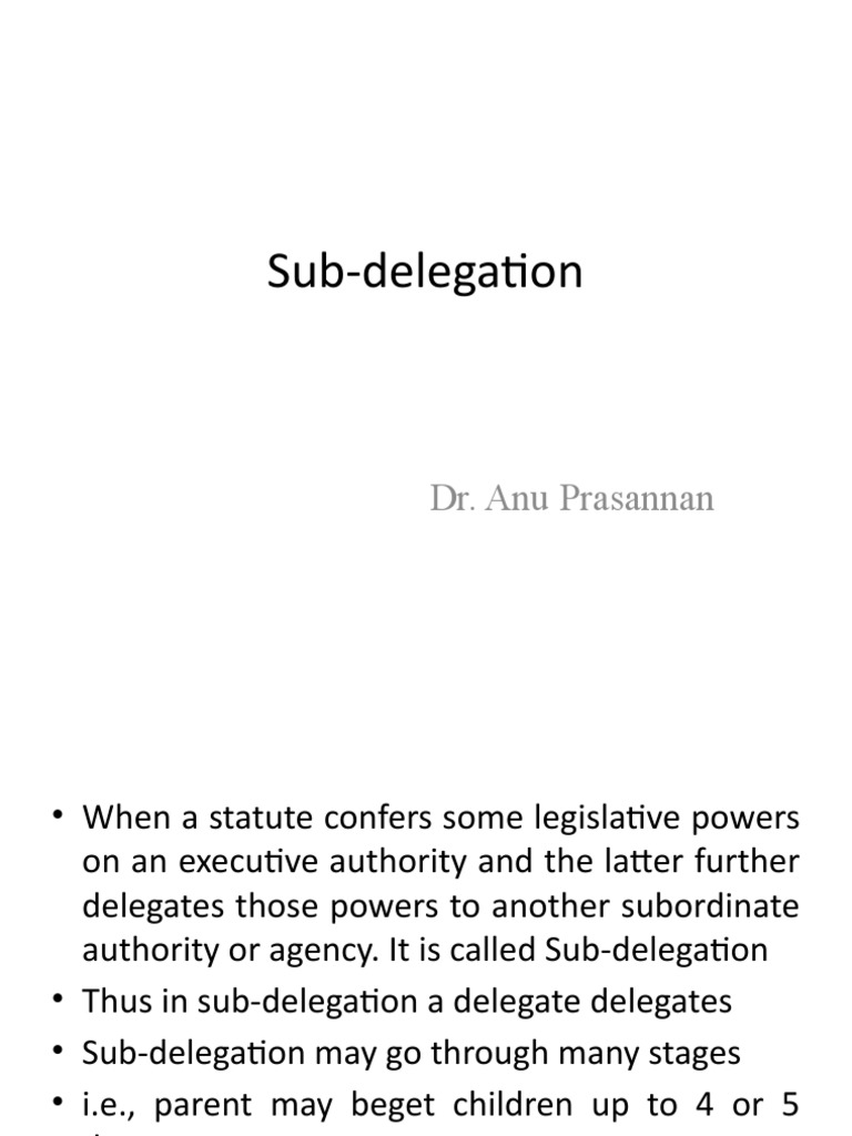 Sub Delegation | PDF
