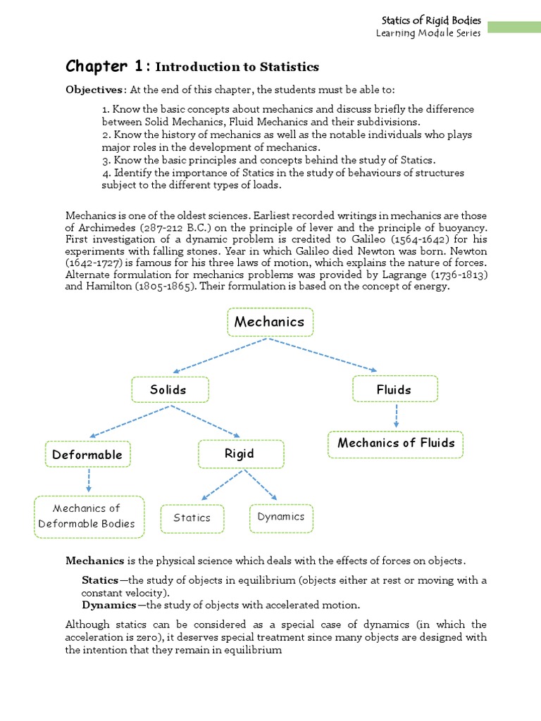Introduction To Statistics: Mechanics | PDF | Force | Mechanics