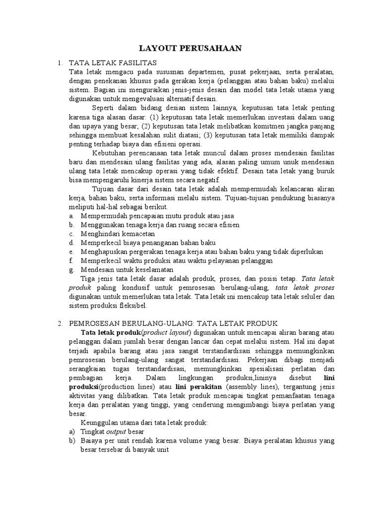 Layout Perusahaan | PDF