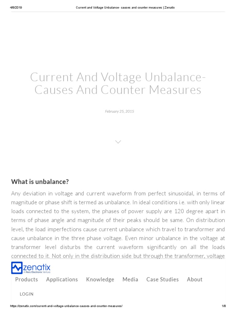 Current & Voltage Unbalance | PDF | Electric Motor | Transformer