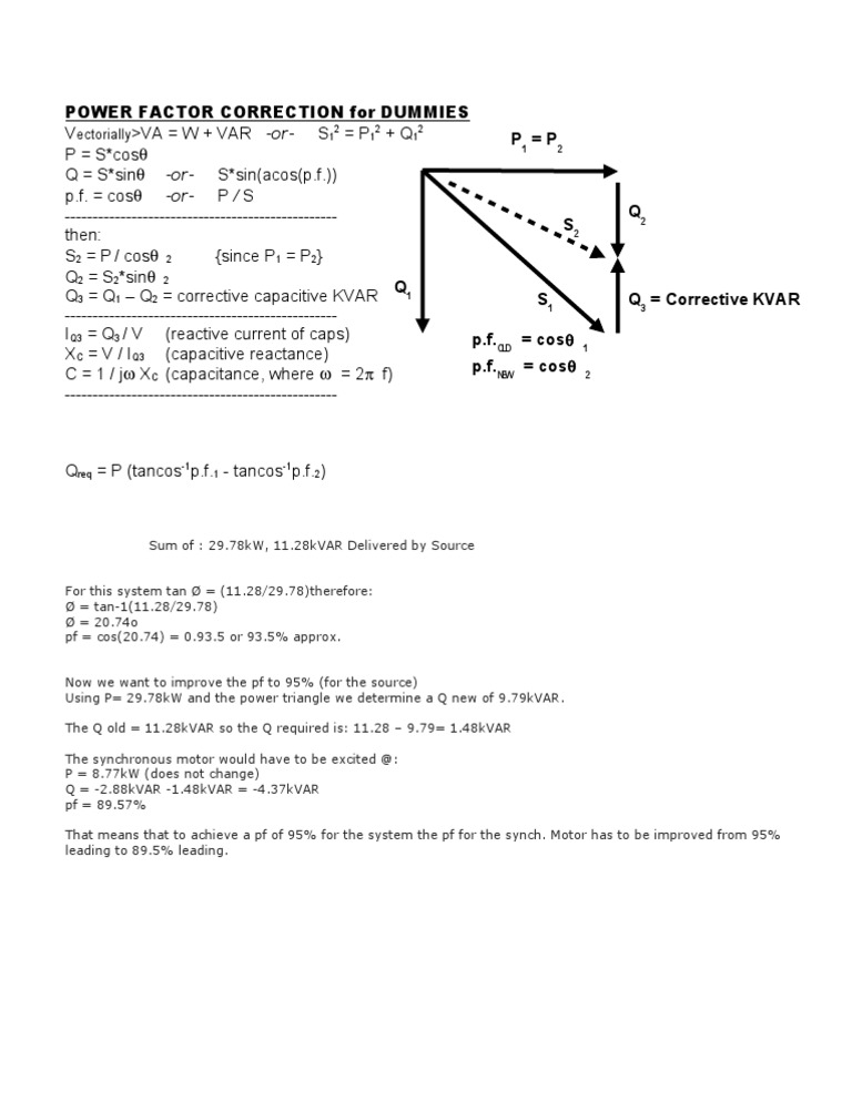 Power Factor Correction Explained | PDF