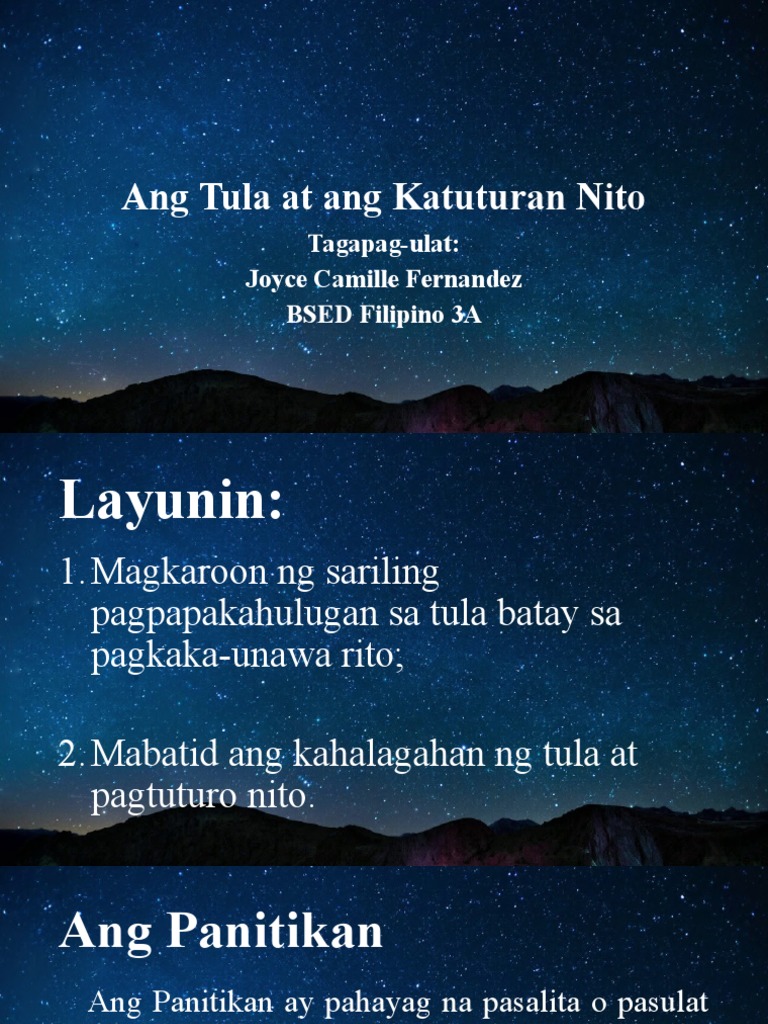 Ang Tula at Ang Katuturan Nito | PDF