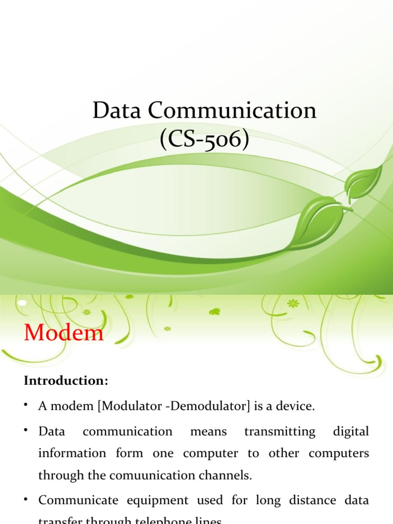 Modem | PDF | Modem | Modulation