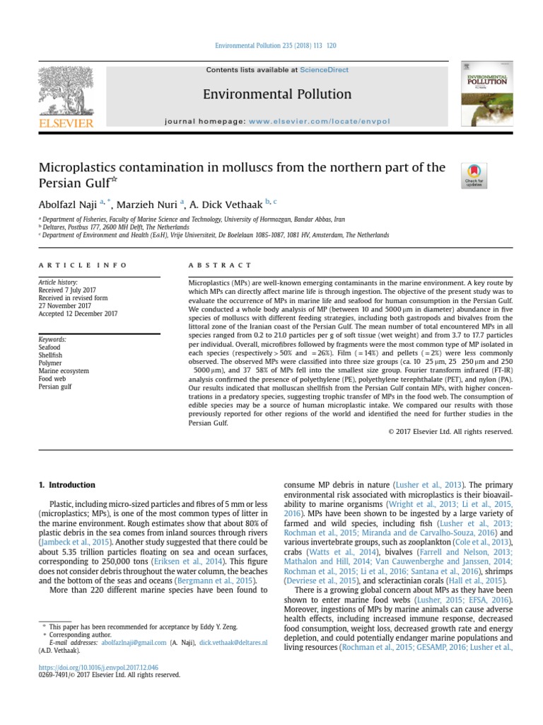 Microplastics Contamination in Molluscs From The Northern Part of The ...