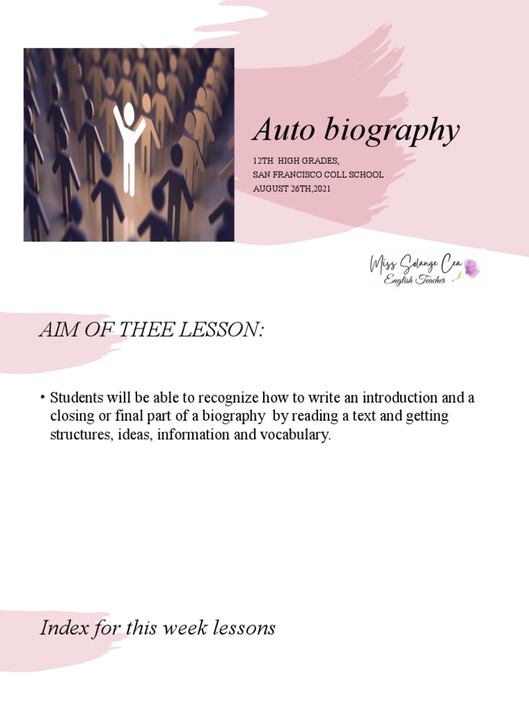 Auto Biography Class | PDF