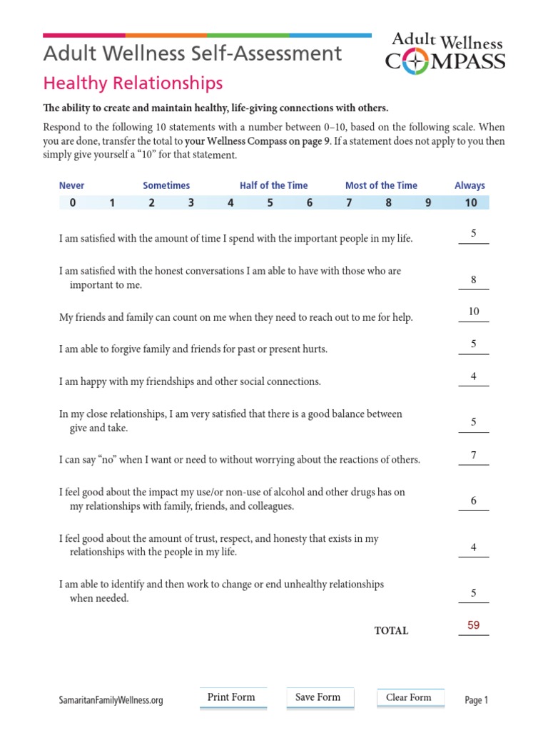 Adult Wellness Self-Assessment: C Mpass | PDF | Emotions | Self Esteem