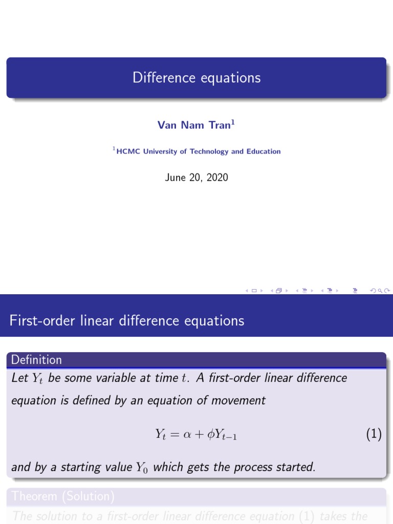 Difference Equations | PDF | Recurrence Relation | Equations Difference Equations | PDF | Recurrence Relation | Equations