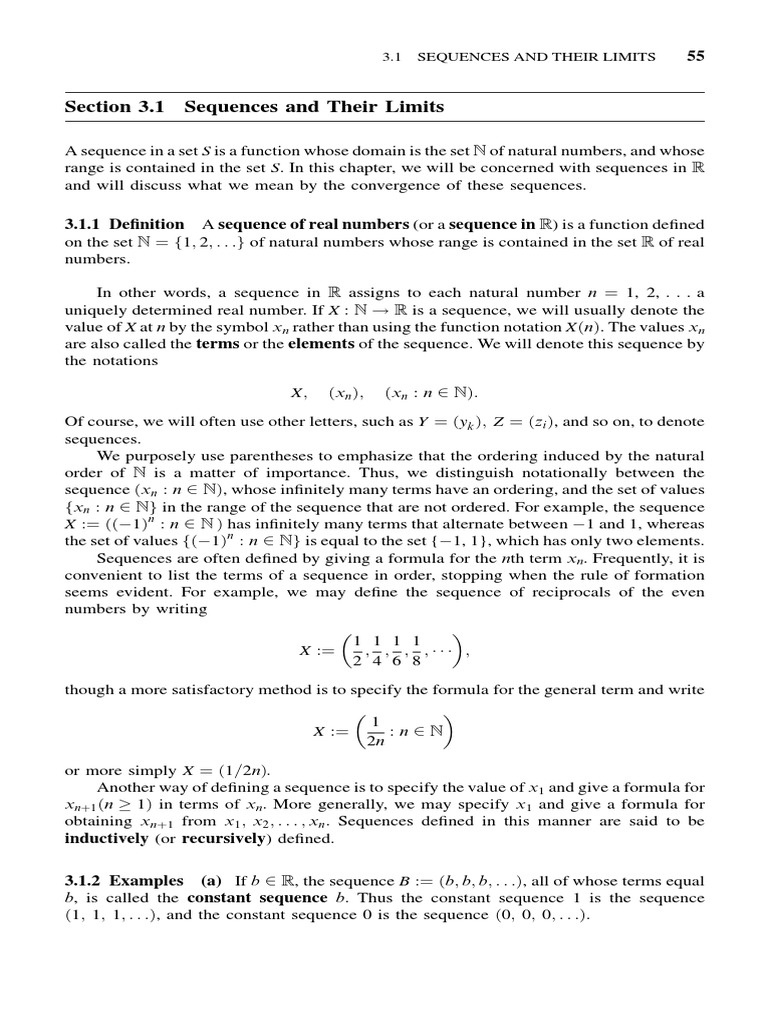 Pertama SEQUENCES AND THEIR LIMITS BARTLE | PDF | Sequence | Limit ...