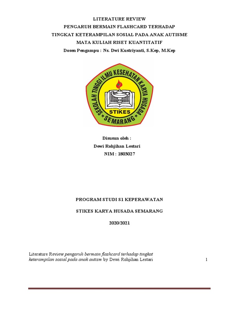 Dewi Rohjihan Lestari - Literature Review - Bu Dwi Kus - Metodologi | PDF | Kesehatan Holistik