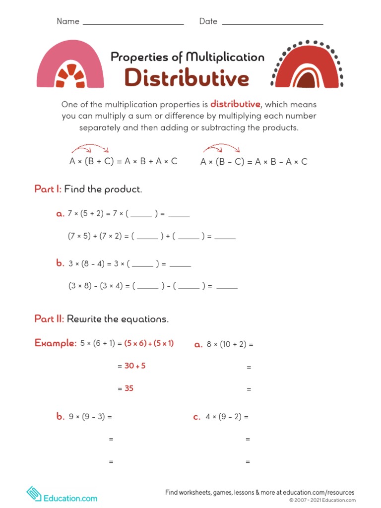 Distributive: Properties of Multiplication | PDF