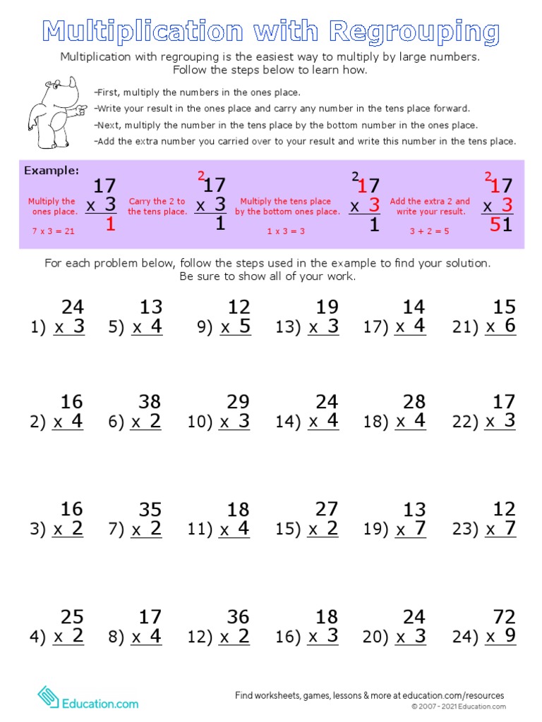 Multiplication Boot Camp Regrouping 1 | PDF | Multiplication | Mathematics