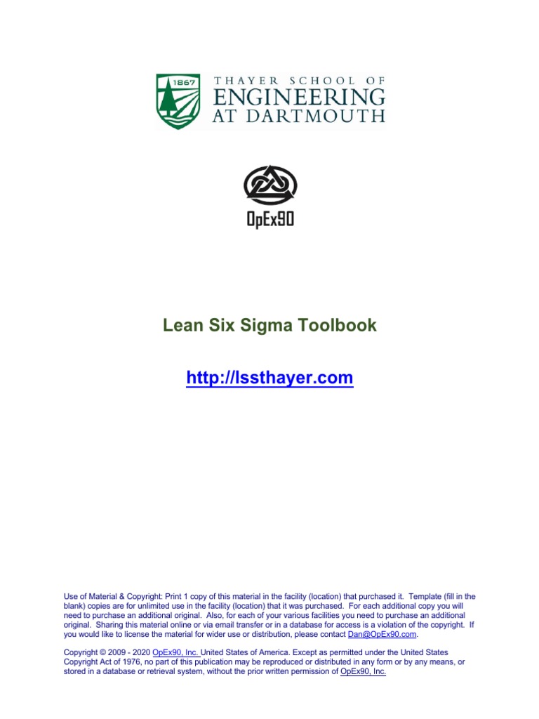 Lean Six Sigma Toolbook: Opex90, Inc | PDF | Six Sigma | Business