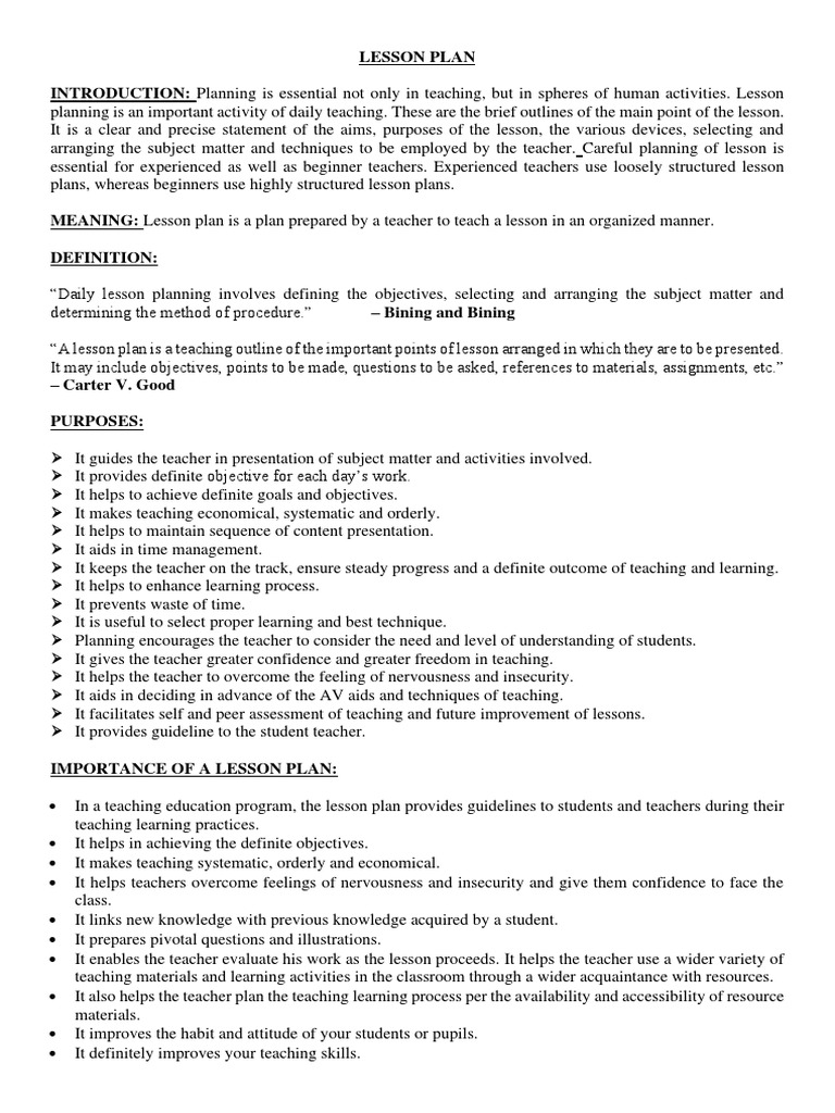 Lesson Plan | PDF | Lesson Plan | Teachers