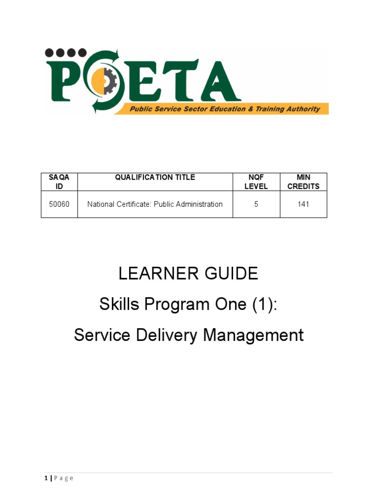 PA L5 - SP1 - Learner Guide | PDF | Learning | Competence (Human Resources)